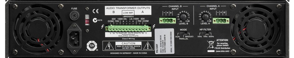 Dynacord PCL 1240T усилитель мощности, 2 канала, 400 Вт @ 4 Ом, 200 Вт ...