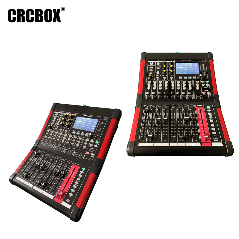 CRCBOX D12 Цифровой микшер, 9 фейдеров, 10 мик. лин.входов, 6 шин + LR, 2 процессора эффектов ...