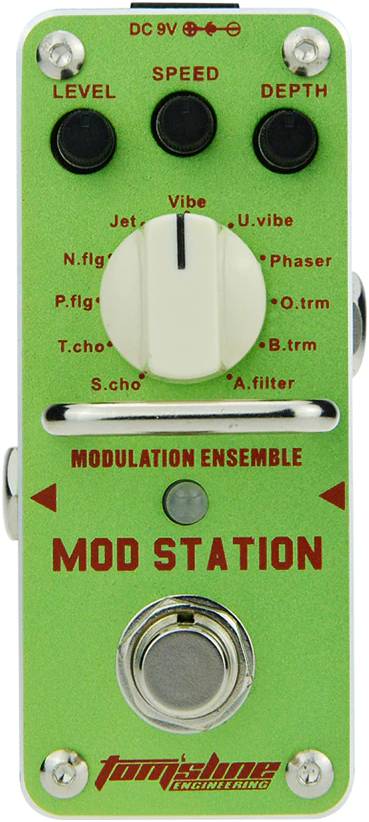 TOMSLINE AMS-3 Педаль эффектов MOD STATION Modulation Ensemble, размер mini, питание от БП 9в ...