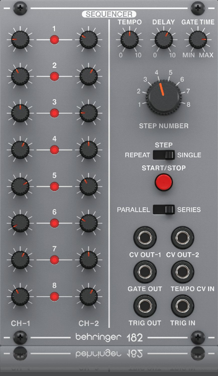 BEHRINGER 182 SEQUENCER модуль аналогового 2-канального 8-шагового секвенсора, формат Eurorack ...